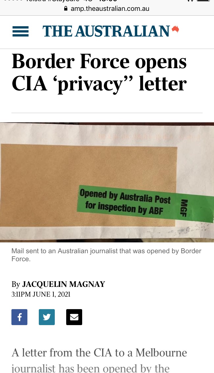 AUSTRALIAN BORDER FORCE OPENS CIA LETTER! – Alternate Comms.